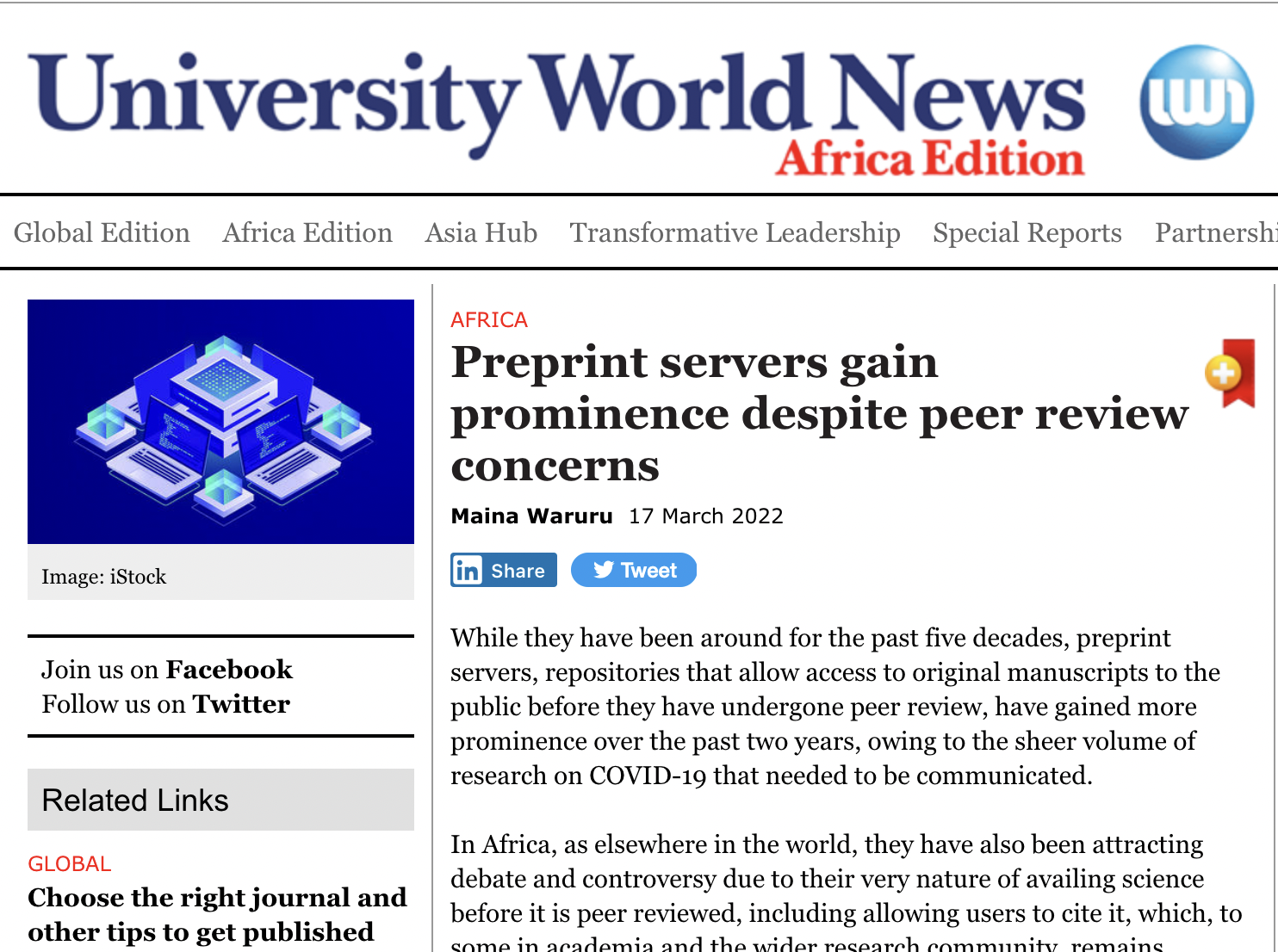 Preprint servers gain prominence, a spotlight on AfricArXiv
